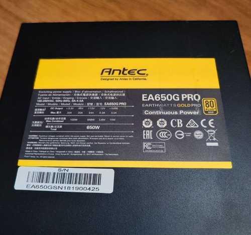 Блок питания Antec EA 650G PRO gold