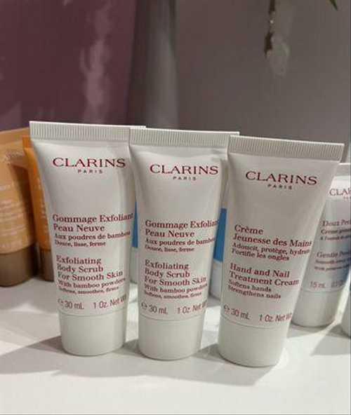 Clarins крем для рук, маска, скраб, крем для лица