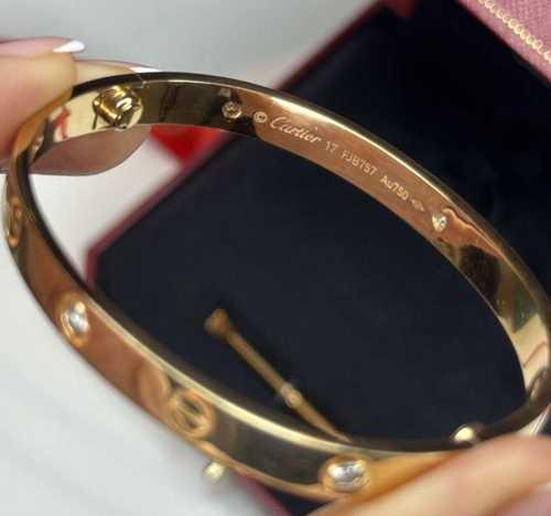 Браслет cartier love желтое золото 585 проба