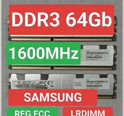 Серверная оперативная память ddr3, 64Gb 1600MHz