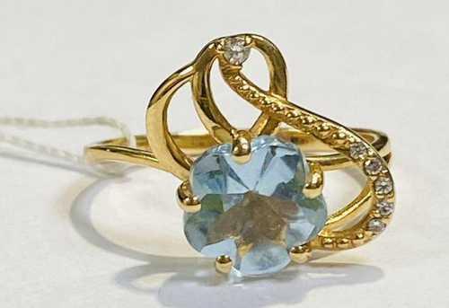 Золотое кольцо с топазом (17630)*