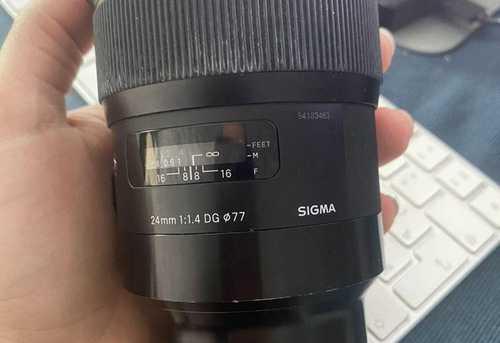 Объектив Sigma 24mm 1.4 sony