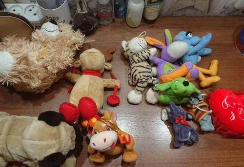 Детские мягкие плюшевые игрушки, мишка, мопс