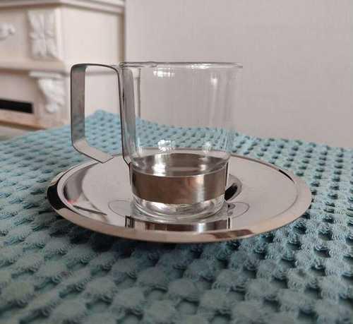 Кофейная чашка-стакан с блюдцем Рейн