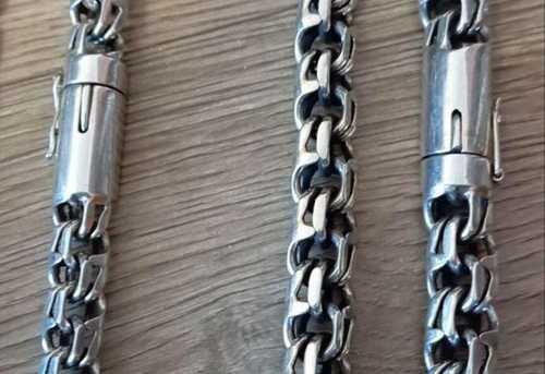 Серебряная цепь и браслет