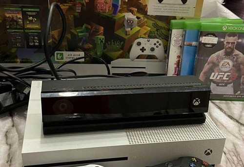 Xbox One s 2 геймпада 1tb плюс кинект и игры