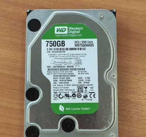 Жесткий диск western digital 750 Гб