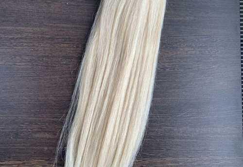 Натуральные волосы на заколках блонд 60 см
