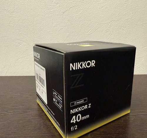 Объектив Nikon Nikkor Z 40mm f/2 (Новый)