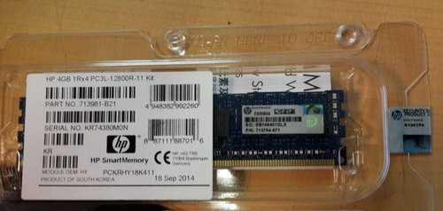 HP 4GB PC3L-12800R-11 1Rx4