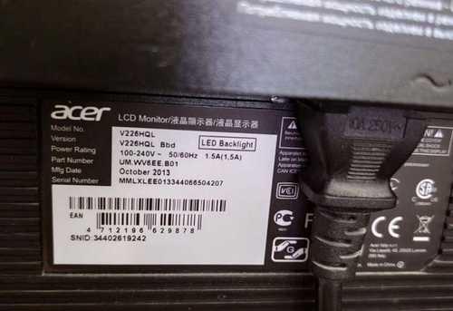 Монитор Acer 22, V226HQL