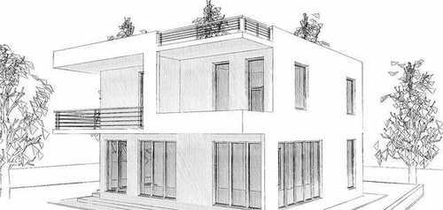 Проект двухэтажного дома в стиле модерн