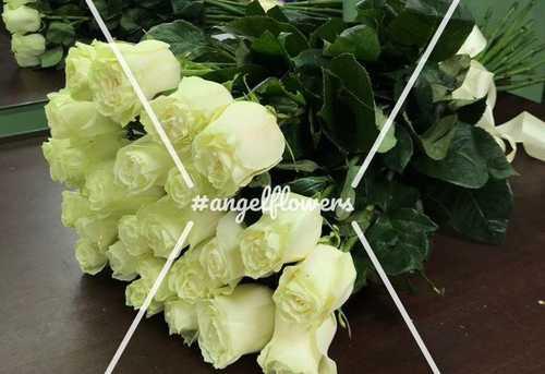 Белые розы 100 см