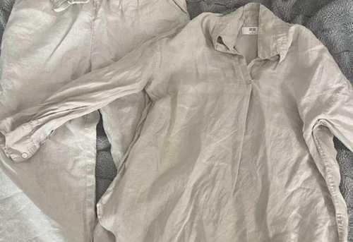 Костюм из льна (блуза Uniqlo, брюки H&M)