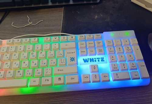 Новая белая мембранная клавиатура с подсветкой