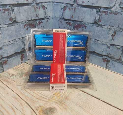 Комплект 32Гб (4 по 8Гб) DDR3 1600мгц HyperX Blue