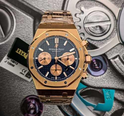 Часы Audemars Piguet Royal Oak 41 Rose Gold Blue