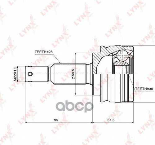 ШРУС наружный к-кт 28x30x59.5 Mitsubishi Lancer
