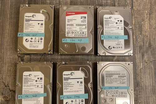 Жесткие диски HDD - 2TB/1TB/500GB/250GB (3.5/2.5)