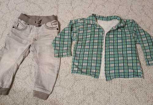 Джинсы и рубашка на мальчика 80-86