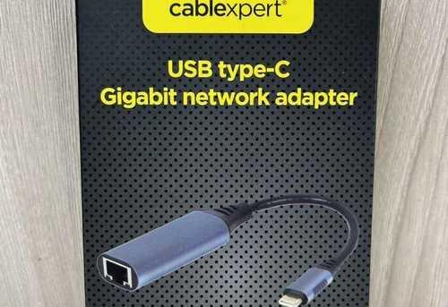 Сетевой адаптер cableexpert USB-C to lan