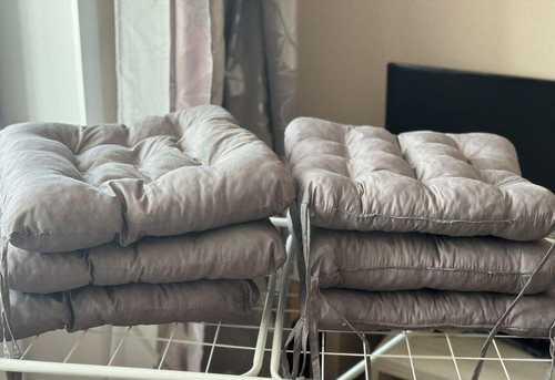 Подушка на стул IKEA 6 шт б/у серые