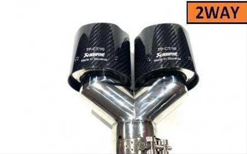 Насадка Akrapovic style двойная с карбоном 63/89