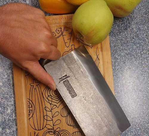 Нож тяпка кованый кухонный