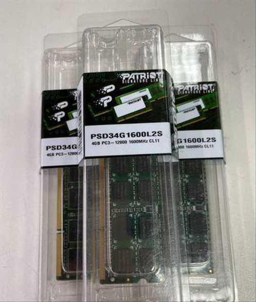 Новая для ноутбука DDR3 4 gb Patriot 1.35 v