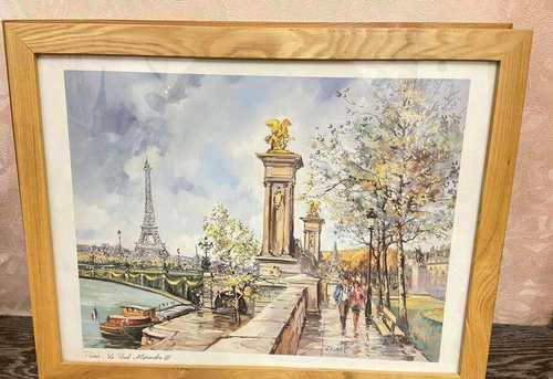 Постер, картина в рамке со стеклом, Париж