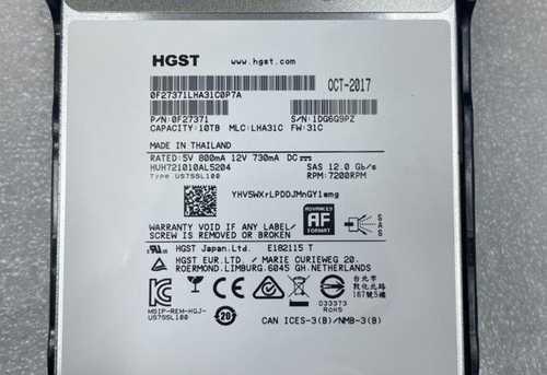 10Tb 3.5" HDD Hitachi 7.2K 12Gb/s SAS