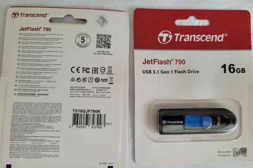 Флешка USB Transcend Jetflash 790 16гб, USB3.1