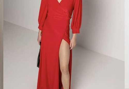Вечернее платье в пол красное (50-52)