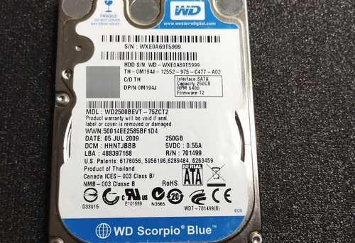 Жесткий диск hdd 250гб