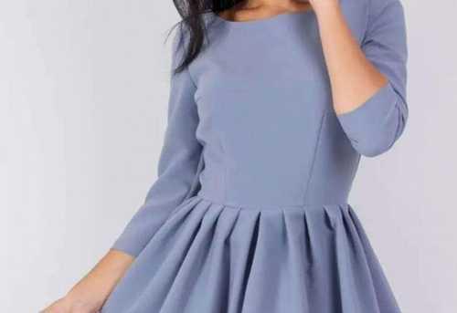 Новое вечернее платье серо-голубое seam