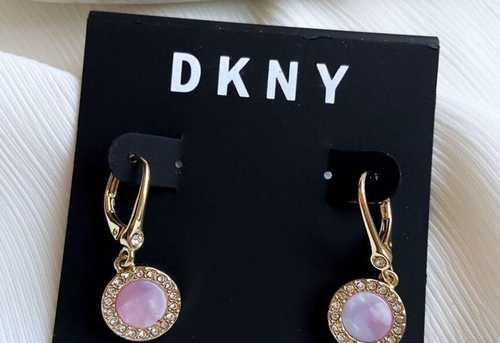 Новые серьги Dkny розовые