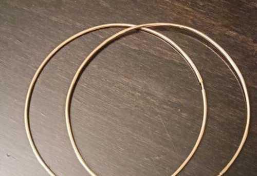 Золотые серьги кольца Конго 7 см