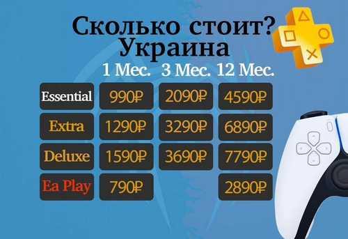 Подписка ps Plus премиум Украина 1м месяц