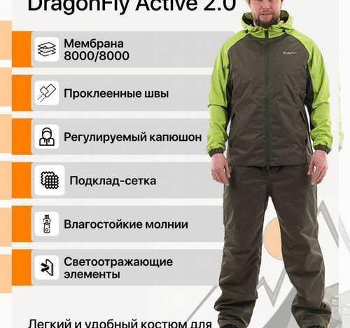 Костюм мембранный DragonFly Active 2.0 lime-moss61