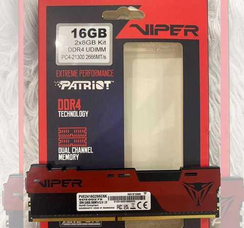 Оперативная память ddr4 8gb patriot viper