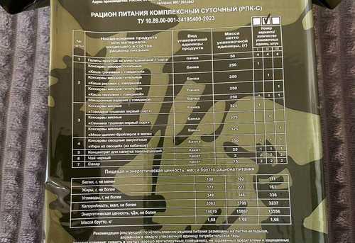 Ирп сухой паек