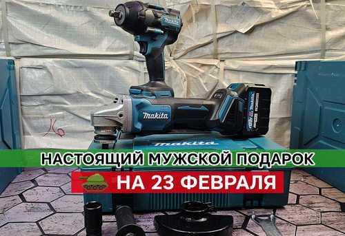 2в1 makita. Гайковерт 800 + ушм. Усиленные АКБ