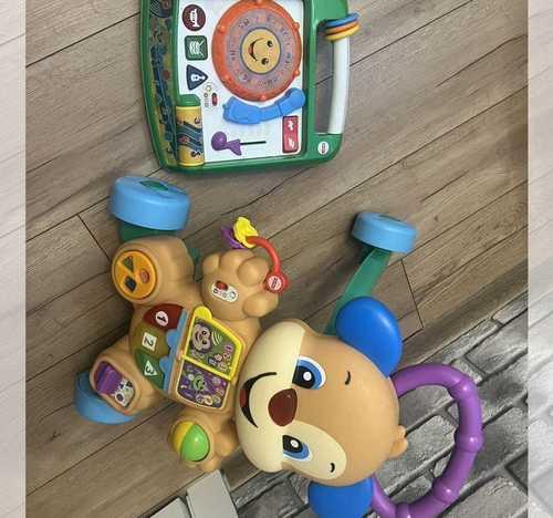 Ходунки каталка и игрушка fisher price