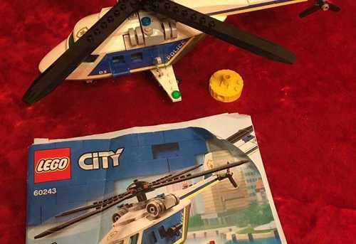 Lego city 60243 вертолёт и детали