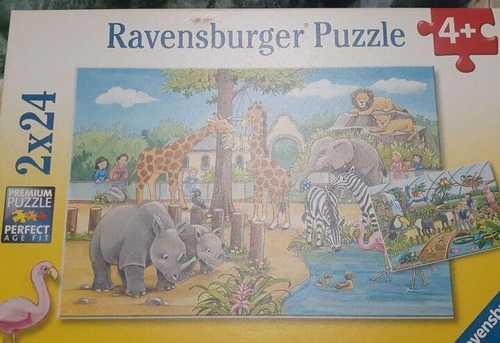 Пазлы ravensburger Зоопарк 2 штуки по 24 детали
