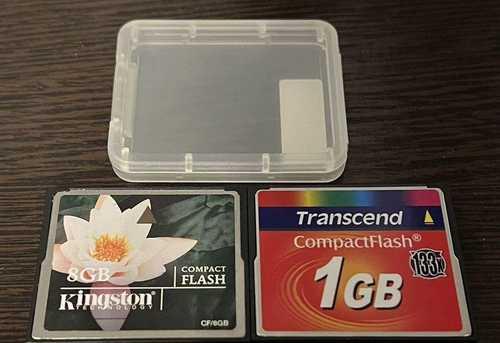 Карты памяти compact flash 8гб и 1гб