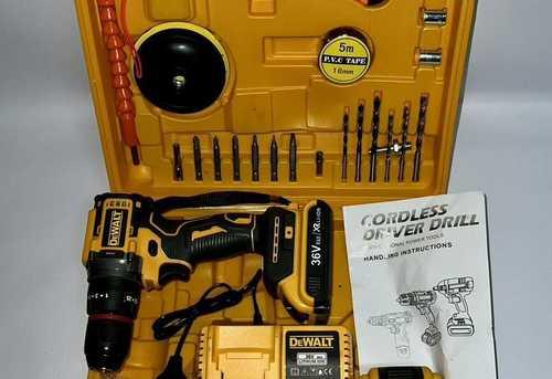 Шуруповёрт Dewalt 36v с набором. Дрель ударная