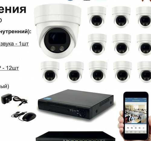 KIT12ippoeip04M5B5MP. Комплект видеонаблюдения IP