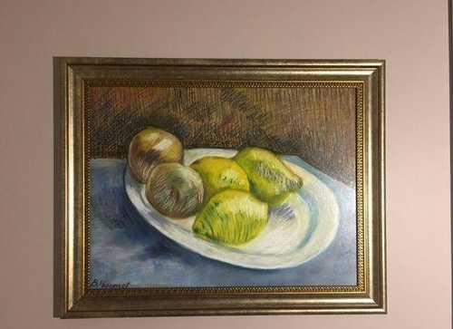 Картина пастель «Натюрморт с лимонами»
