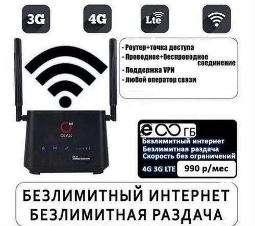 4G Wi-Fi интернет центр ZTE 2в1+Tapиф tele2 024